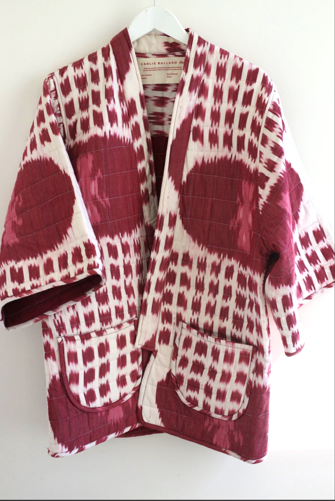 Quilted Kimono Jacket - Cochineal Ikat – Carlieballard